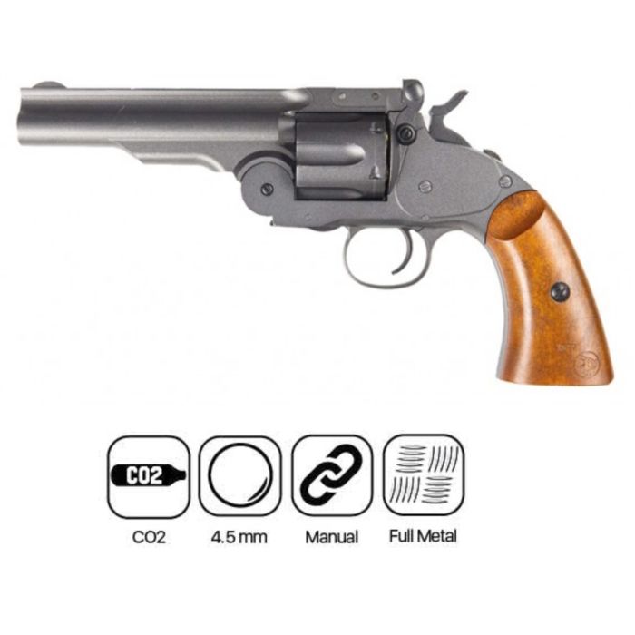 Barra Schofield 5 Inch Co2 Air Pistol - Gun Metal