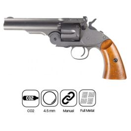 Barra Schofield 5 Inch Co2 Air Pistol - Gun Metal