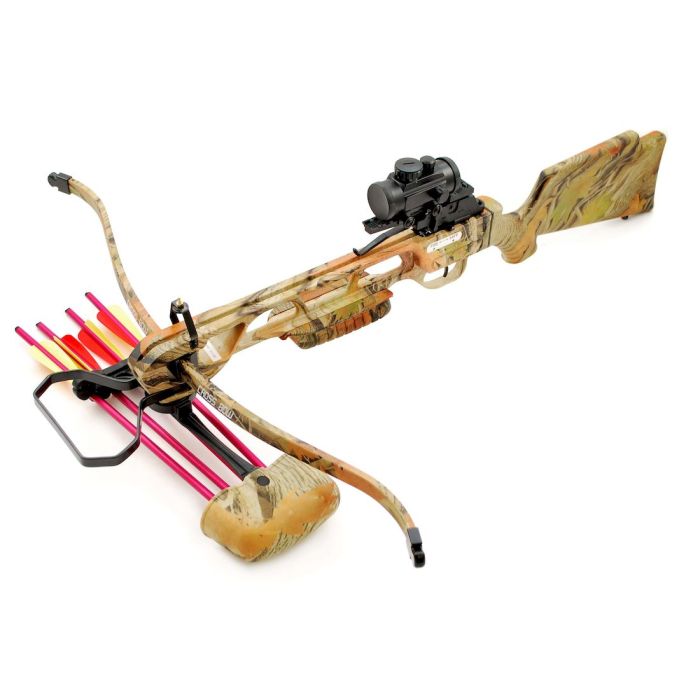 Solid Stock 160lb Camo Recurve Crossbow Kit