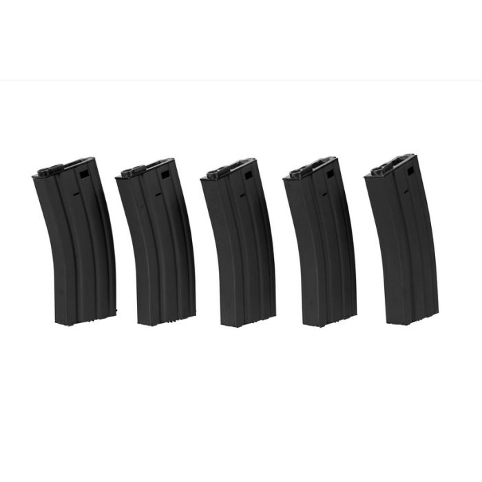 Specna Arms 300rd Hi Cap M4 Black Magazines - 5 Pack